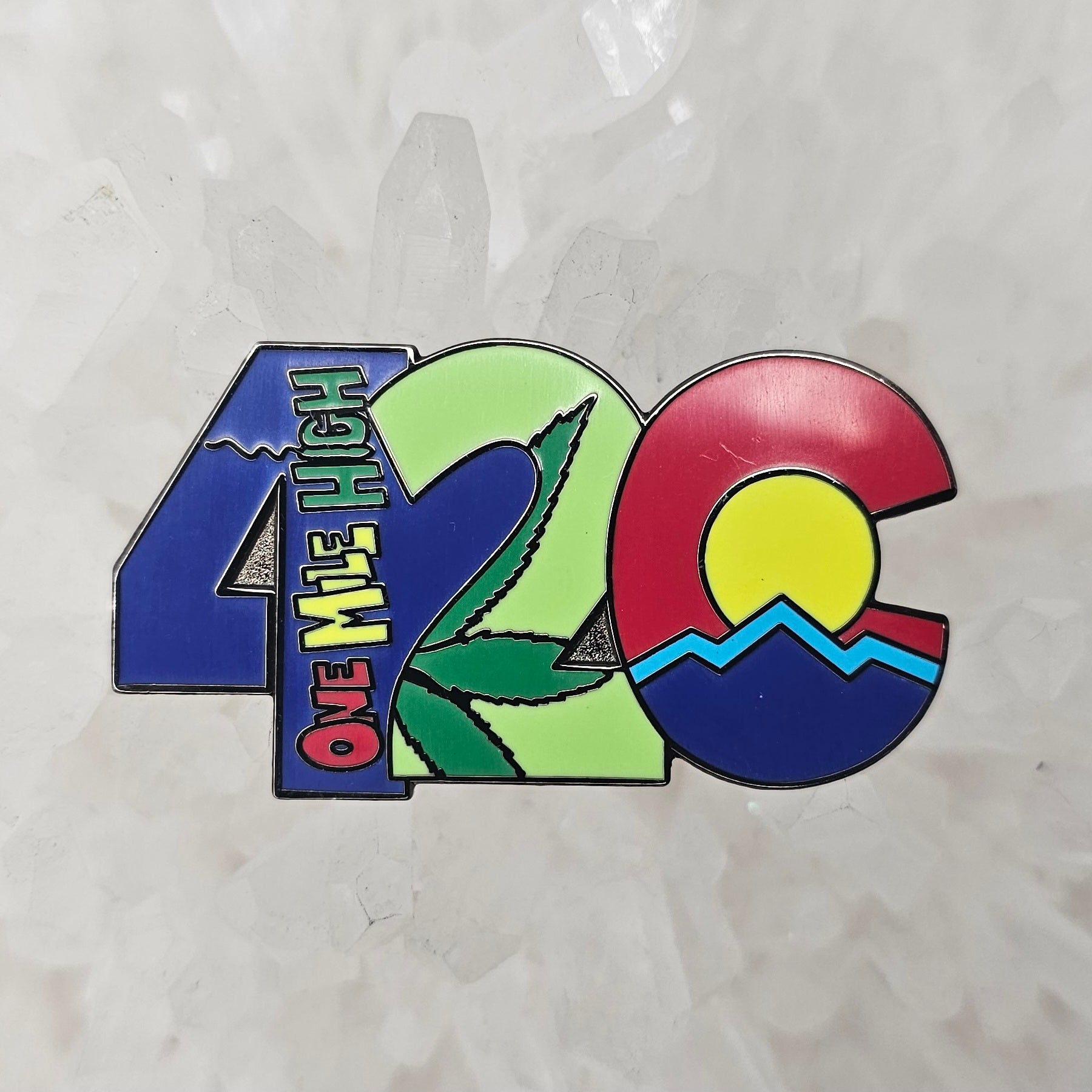 Colorado Mile High Thc Club Weed Denver Mountains Enamel Pins Hat Pins ...