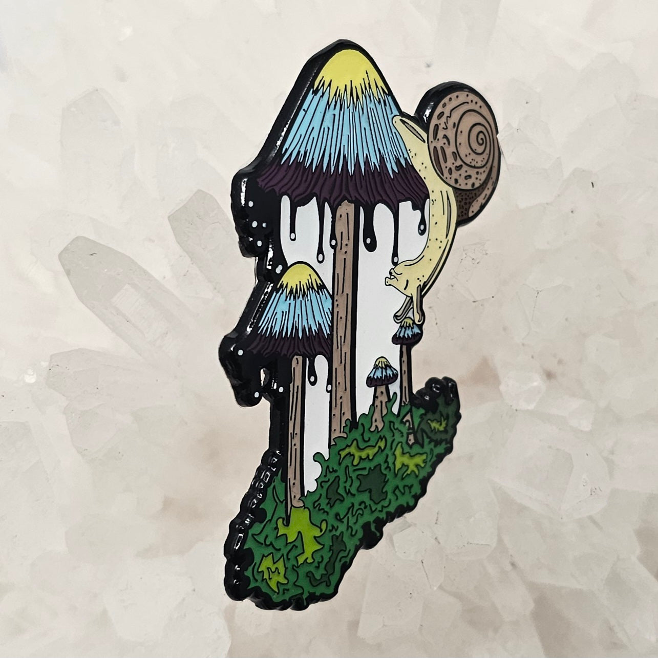 Inky Cap Mushroom Melt Snail Mycology Shroom Psychedelic Art Enamel Pi ...