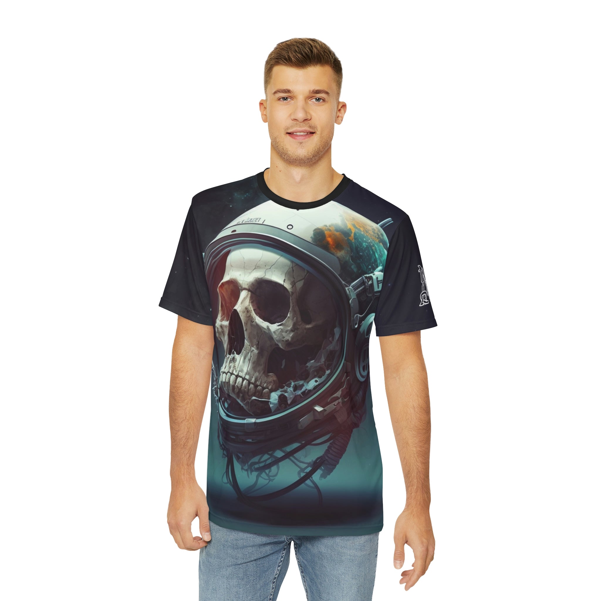Undead Astronaut Space Man Skull Space Art Men's Polyester Tee (AOP) B ...